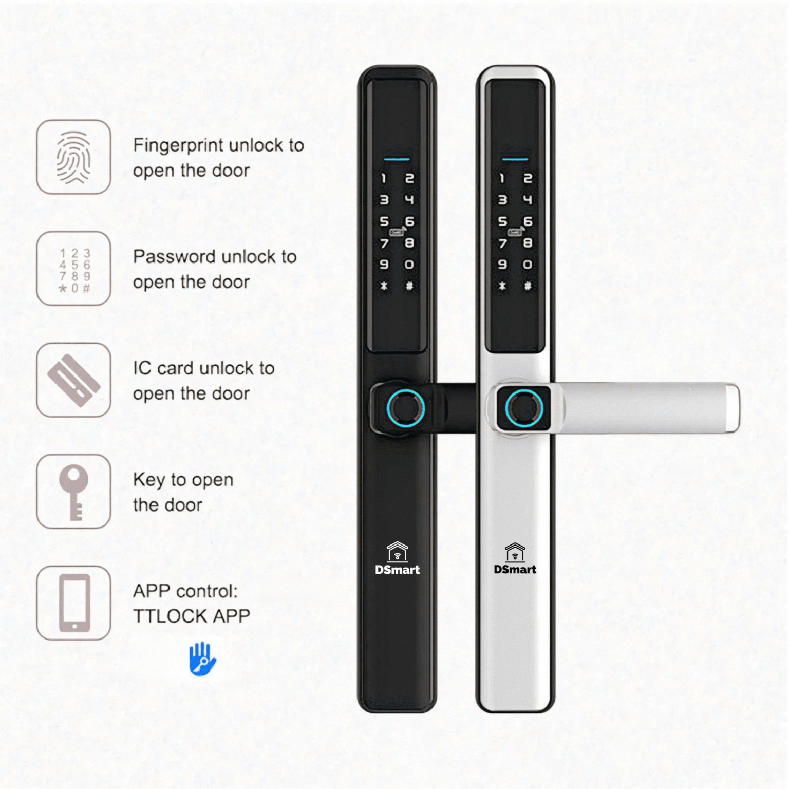 DSmart N52T – Khóa Vân Tay Cửa Nhôm Chống Nước Ngoài Trời